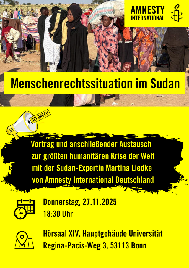 Vortrag zur Menschenrechtssituation im Sudan | Amnesty International